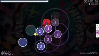 gn 8 color rainbow + yellow cursor osu skin